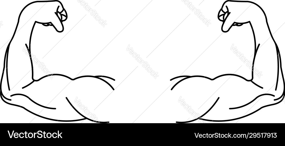 Strong muscular arms iconhand logo Royalty Free Vector Image