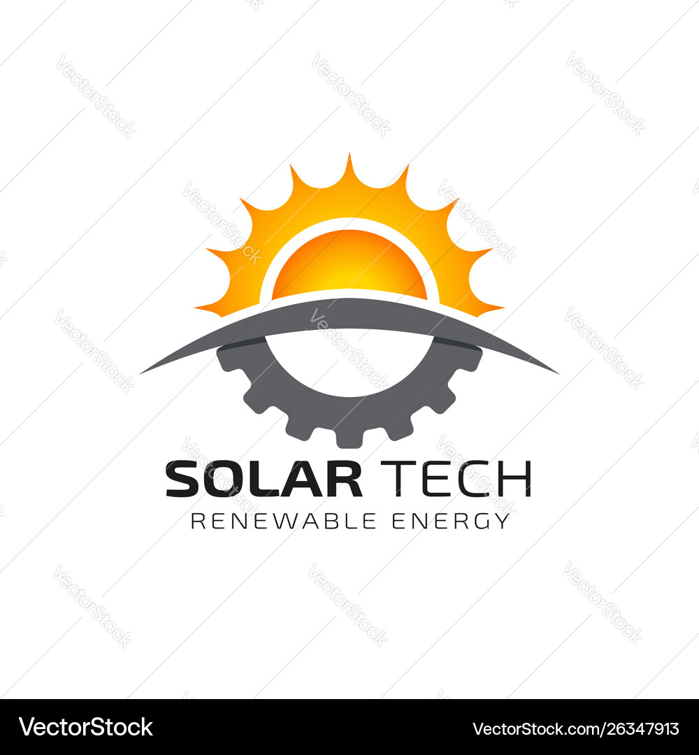 Pv Tech Logo Sun Solar Energy Logo Design Template. Solar Tech Logo