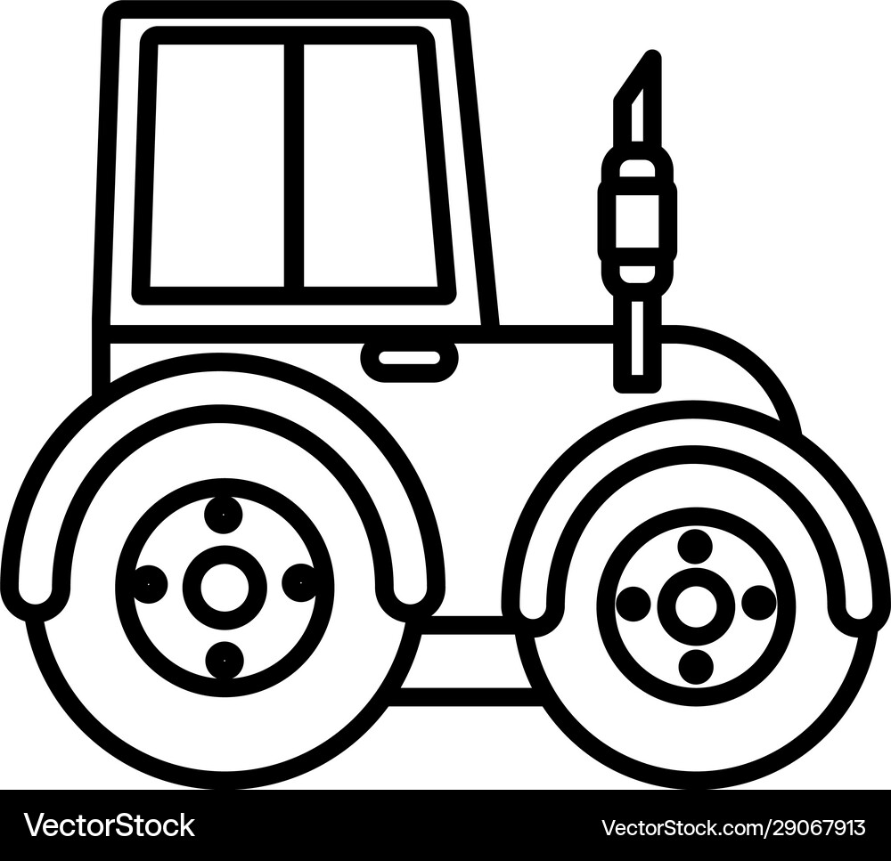 Tractor truck smoke machine work farm icon thick Vector Image