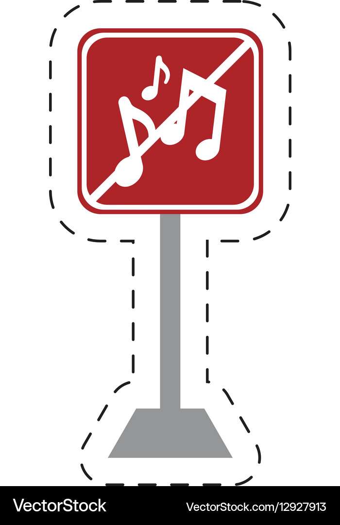 Traffic prohibited music sound Royalty Free Vector Image