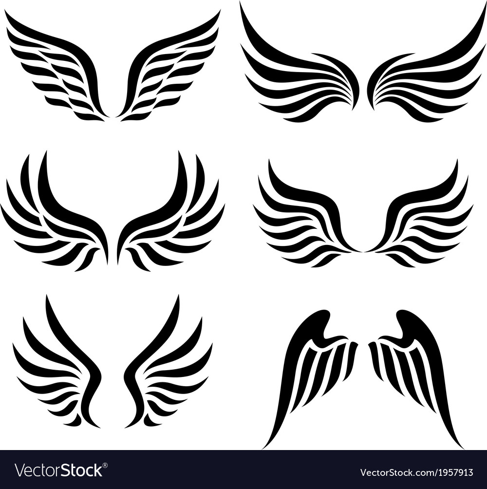 Wings set Royalty Free Vector Image - VectorStock