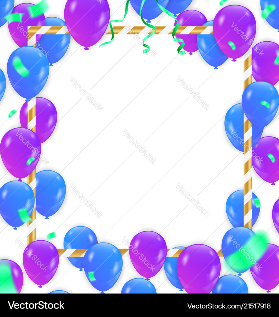 Balloon with white frame on background Royalty Free Vector