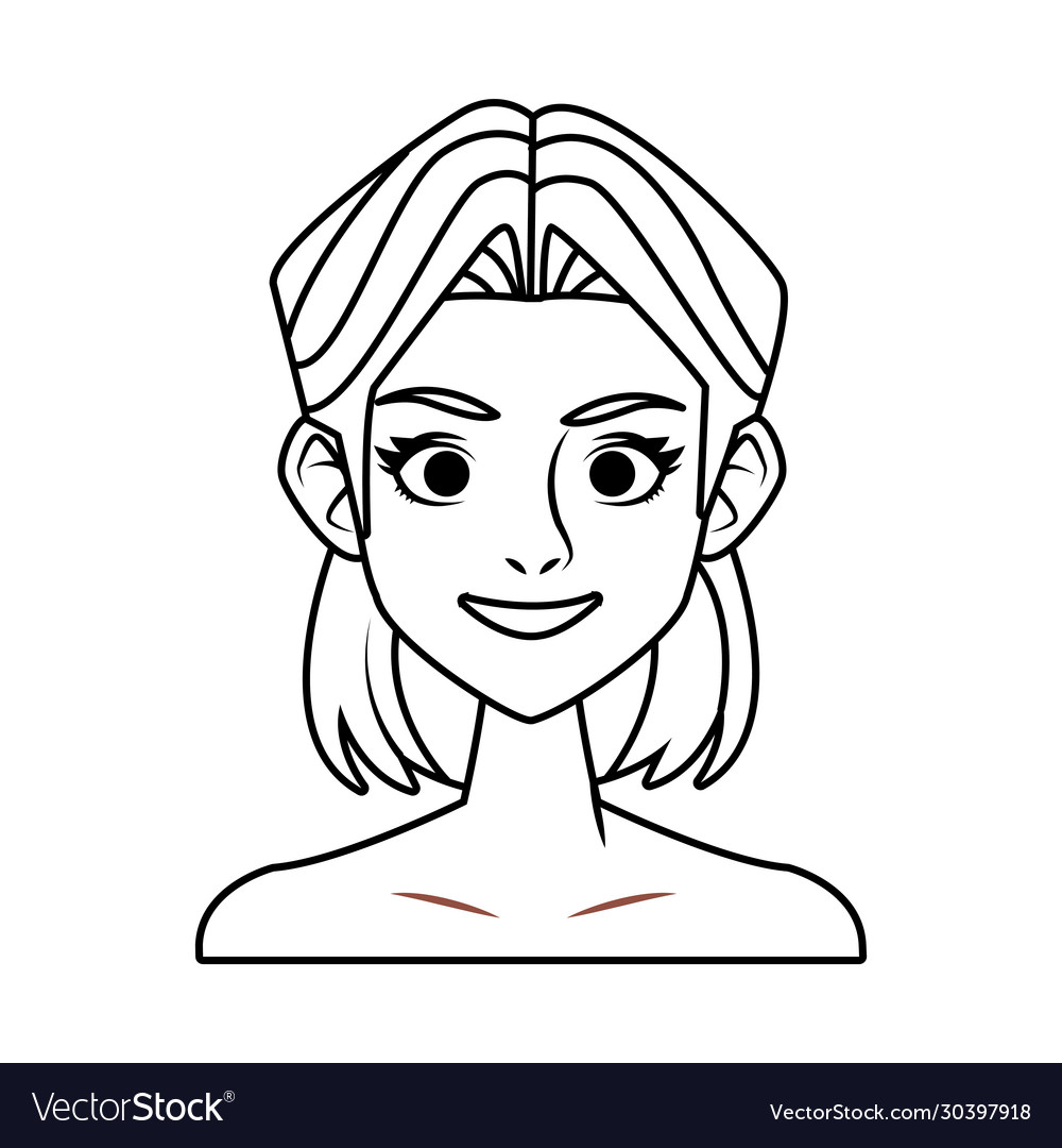 Beautiful young woman avatar character Royalty Free Vector