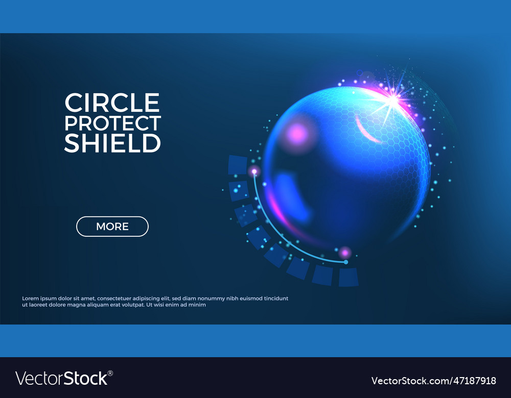 Circle protect shield bubble effect force field Vector Image