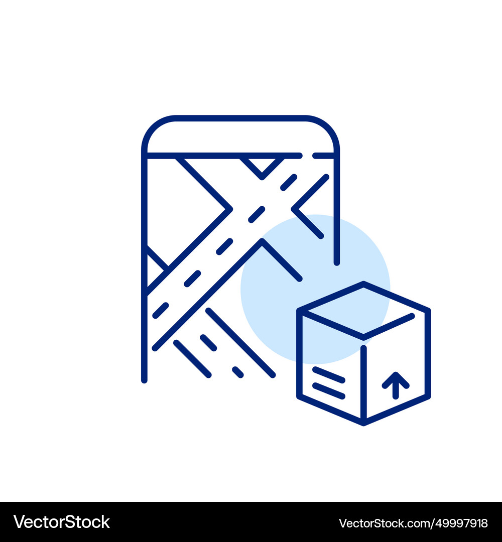 Delivery address map and parcel box pixel Vector Image