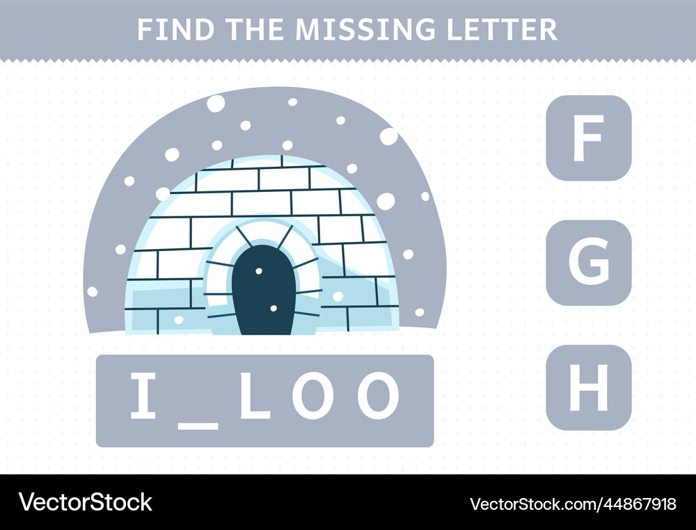 Education game for children find missing letter Vector Image