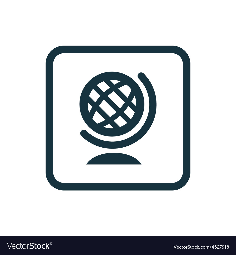 Globe icon rounded squares button Royalty Free Vector Image