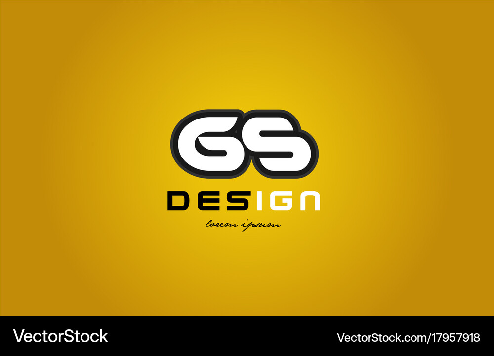 Gs g s alphabet letter combination digit white on Vector Image