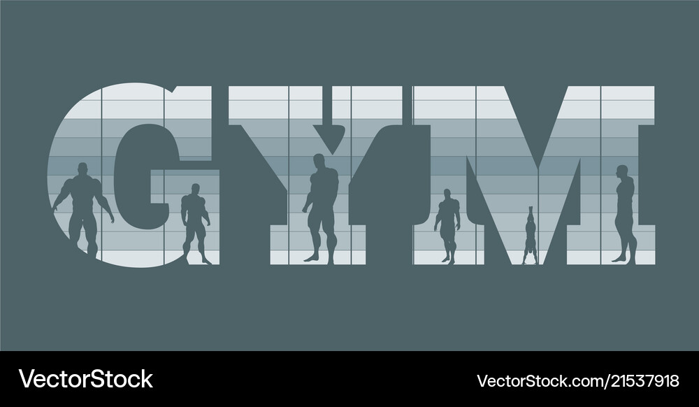Gym word lettering Royalty Free Vector Image - VectorStock