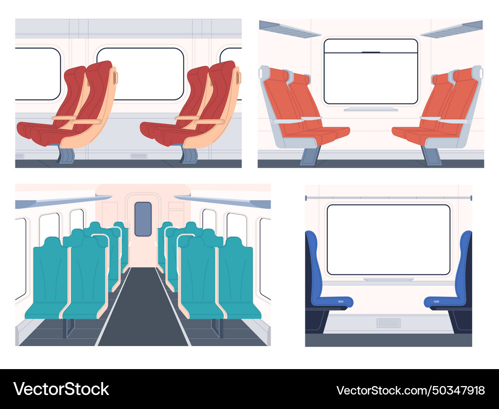 Interior of a modern train car railway Royalty Free Vector