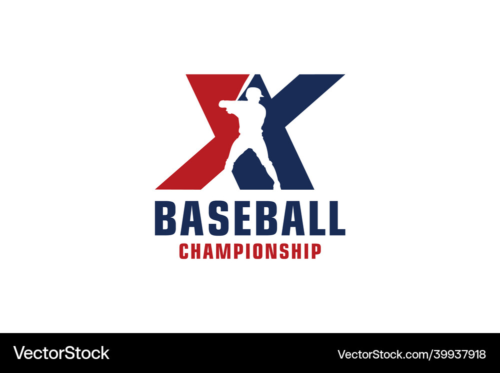 Letter x with baseball logo design design Vector Image