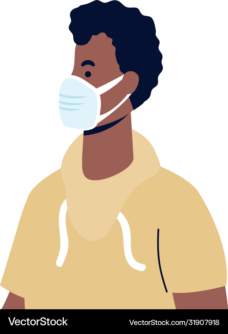 Man with medical mask design Royalty Free Vector Image