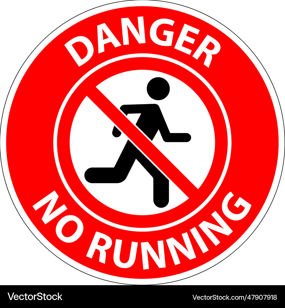 Prohibition sign no running symbol Royalty Free Vector Image