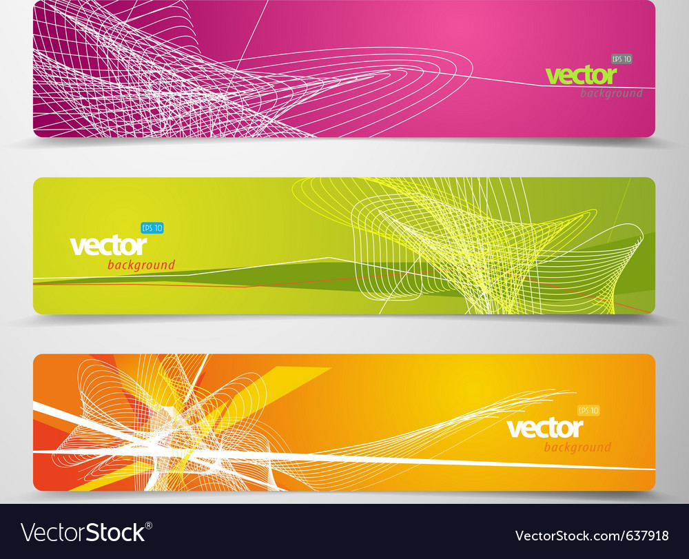 Set Of Abstract Colorful Web Headers Royalty Free Vector