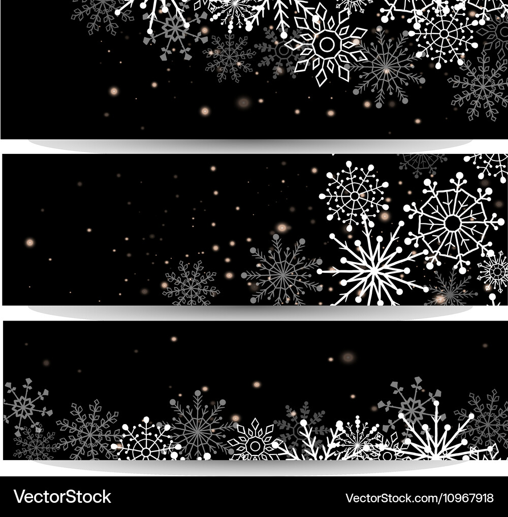 Set of web banners with snowflakes Royalty Free Vector Image