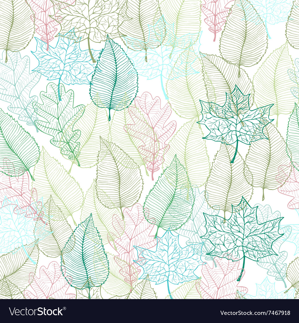 Spring leaves seamless pattern Royalty Free Vector Image