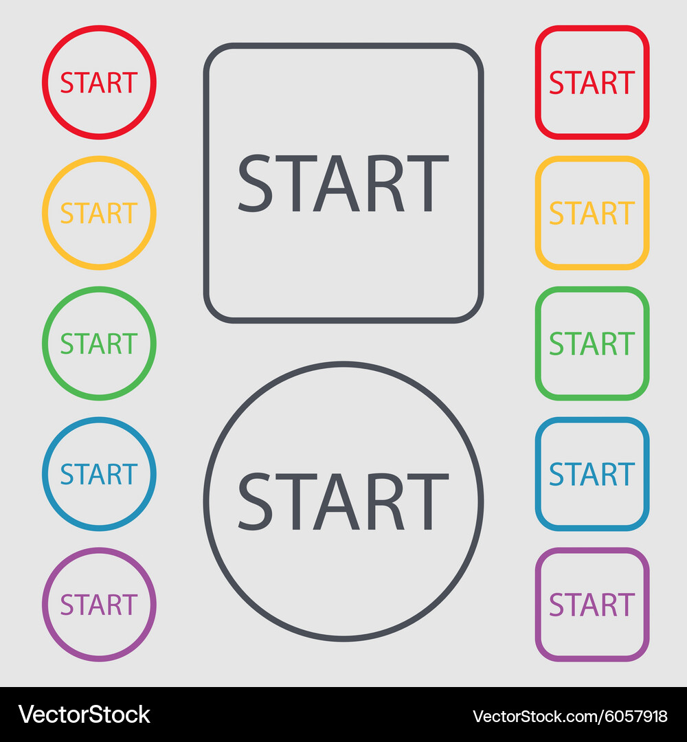 Start engine sign icon symbols on the round Vector Image