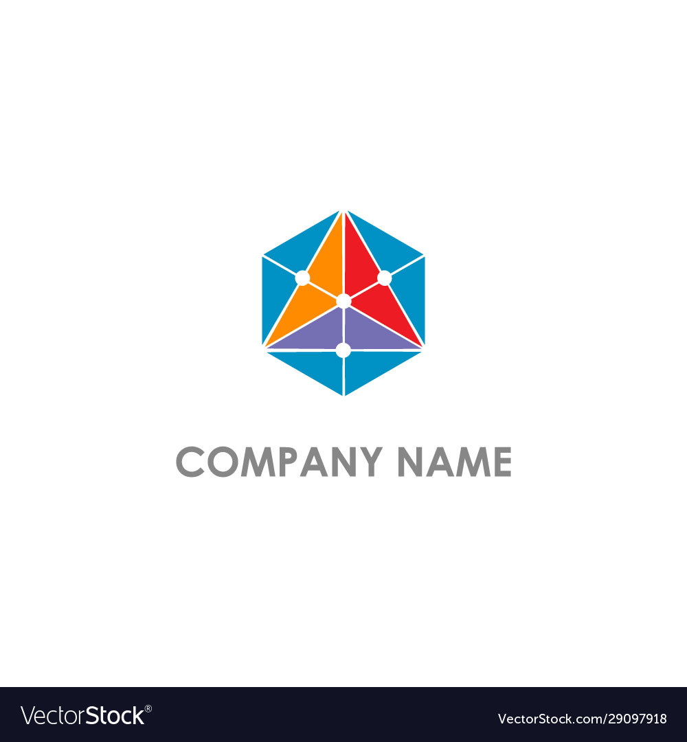 Triangle geometry technology logo Royalty Free Vector Image