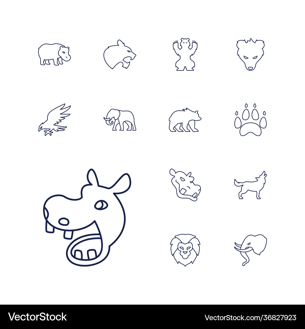 13 wildlife icons Royalty Free Vector Image - VectorStock