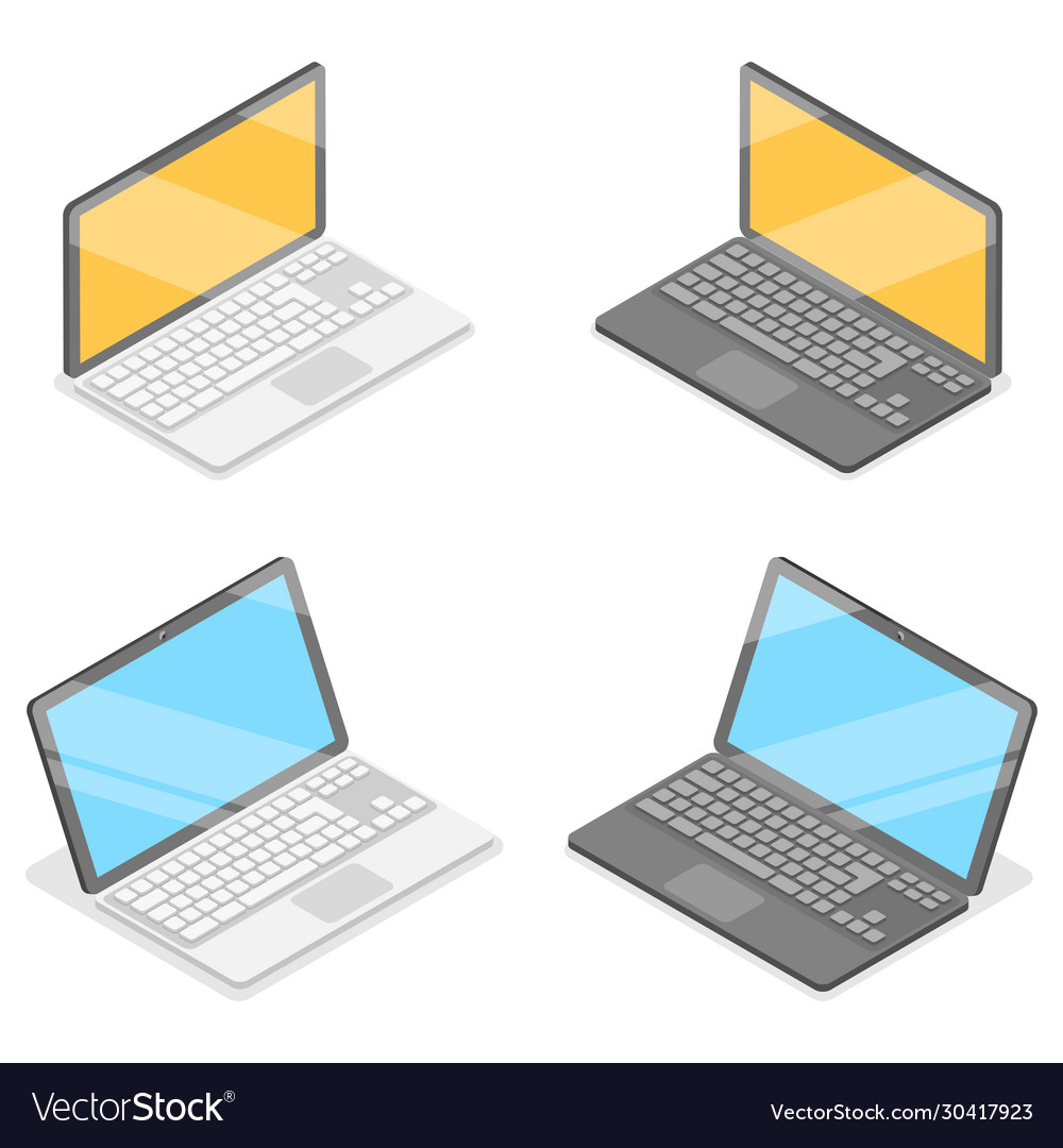 3d isometric flat concept laptop Royalty Free Vector Image