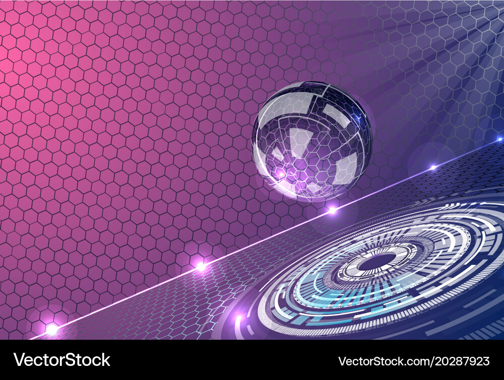 Abstract background with futuristic glass sphere Vector Image