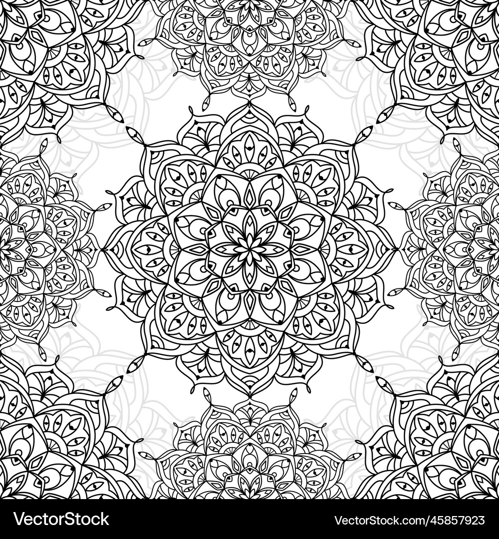 Abstract seamless pattern of mandala with floral Vector Image