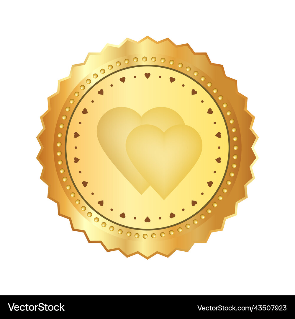 Blank golden label template isolated on white Vector Image