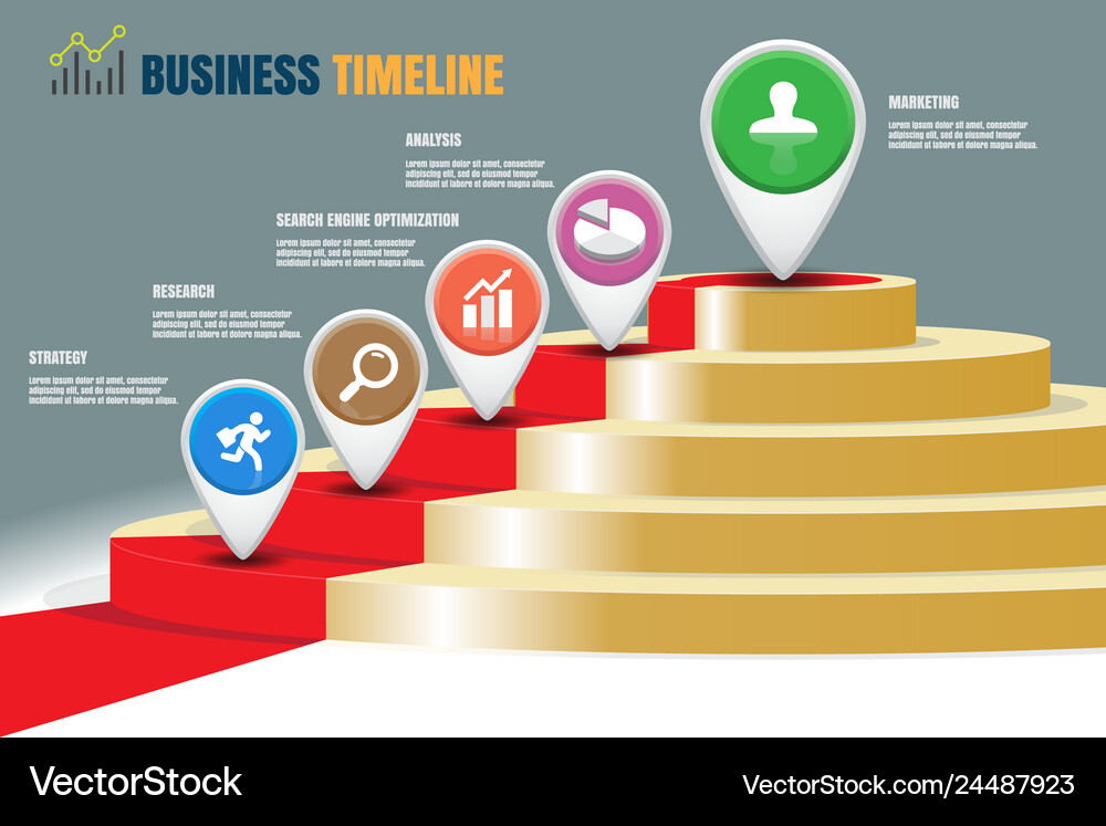 Business Timeline Pathway to Success Royalty Free Vector