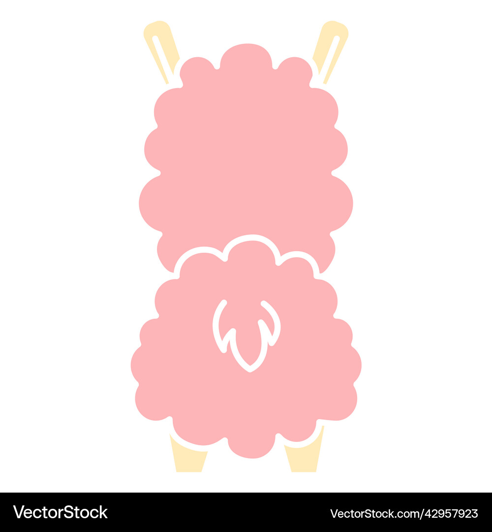 Cute pink llama back cut out high quality Vector Image
