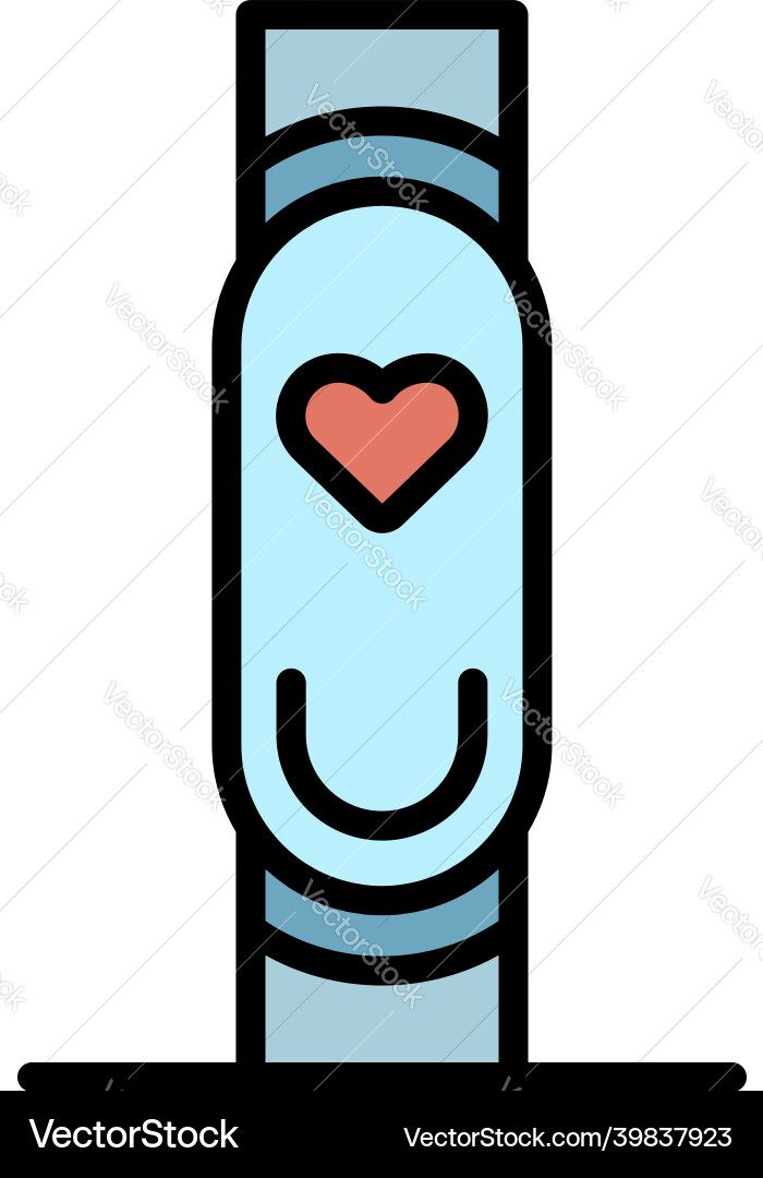 Fitbit bracelet icon color outline Royalty Free Vector Image