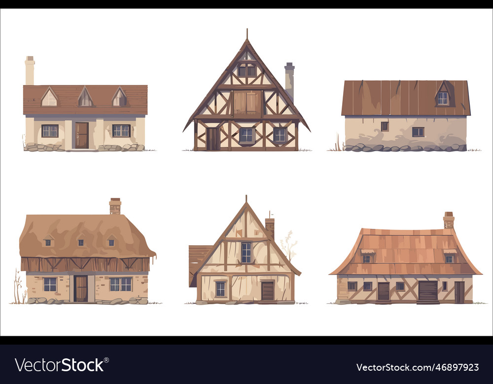House evolution isolated on background cartoon Vector Image