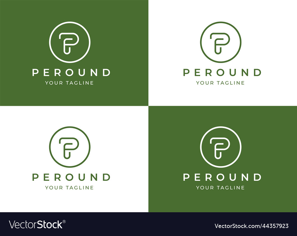 Minimalist letter p logo design template Vector Image