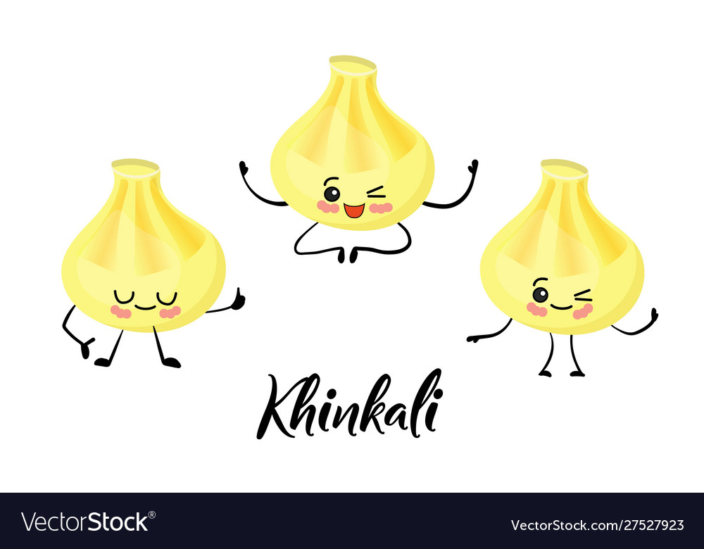 National dish georgian cuisine khinkali Royalty Free Vector National dish georgian cuisine khinkali Royalty Free Vector