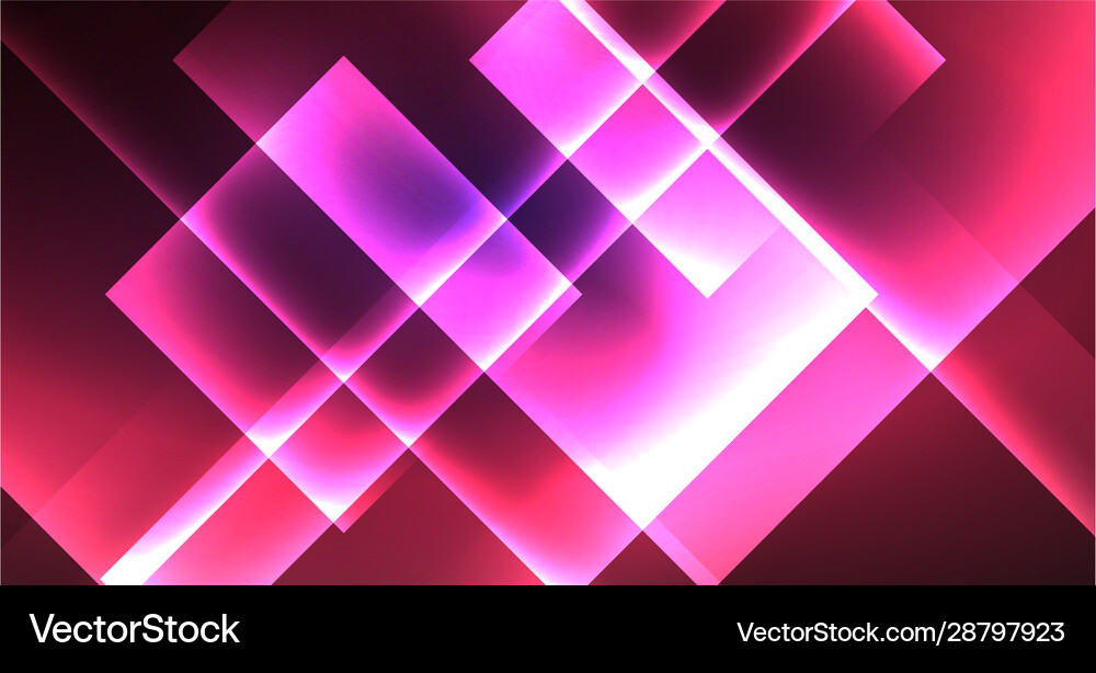 Neon shiny color squares on black modern template Vector Image