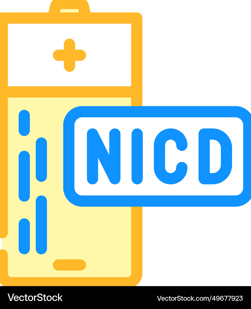Nickel cadmium battery color icon Royalty Free Vector Image