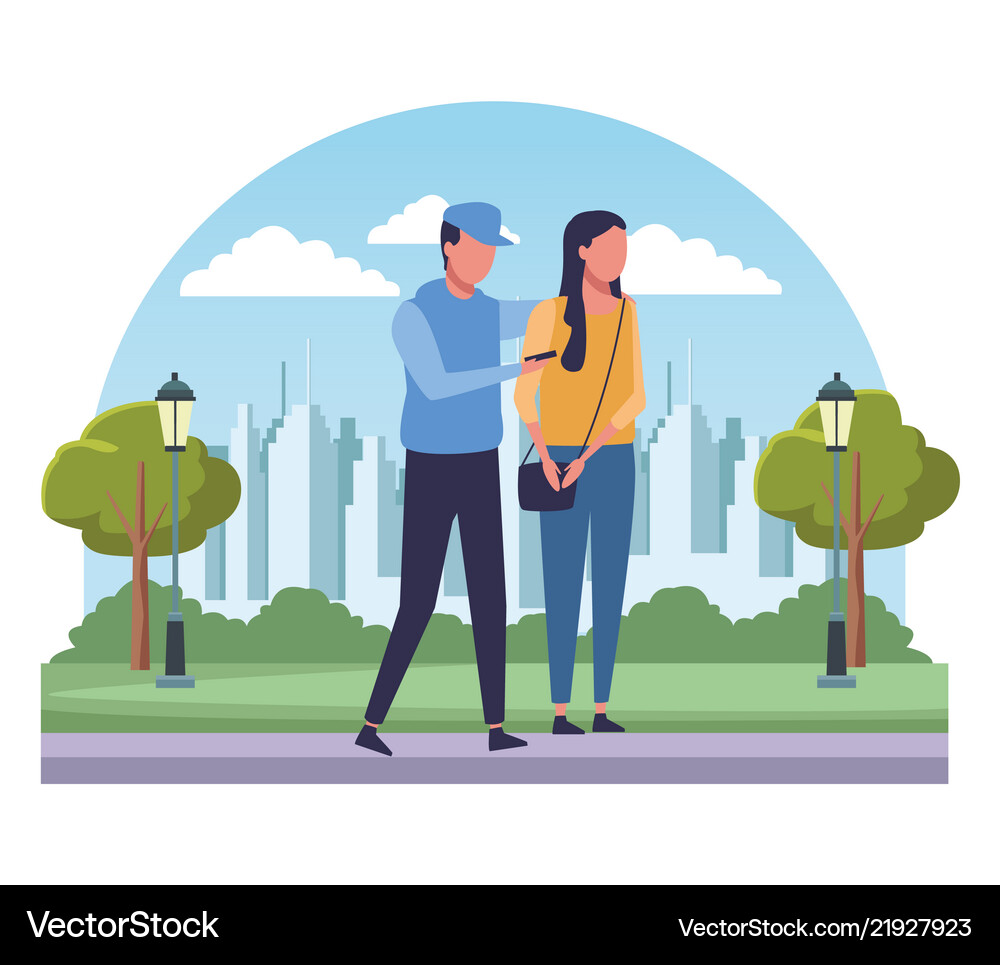 People at park cartoons Royalty Free Vector Image