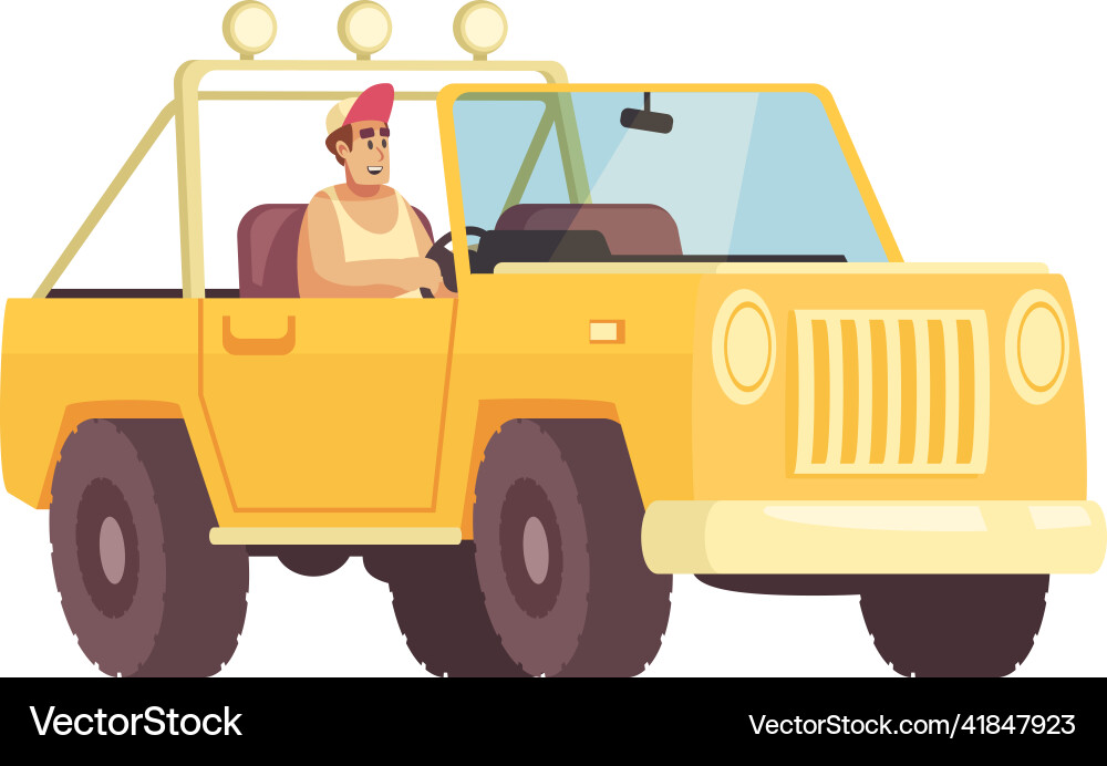Safari travel car composition Royalty Free Vector Image