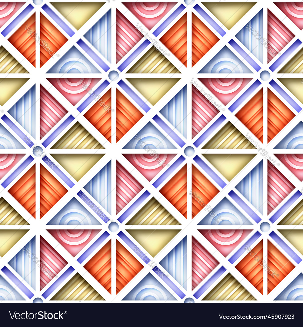 Seamless colorful geometric pattern with triangles