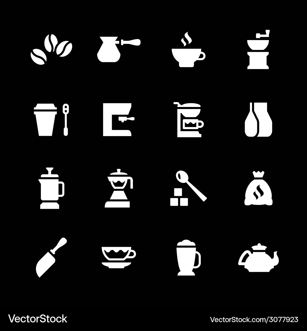 Set icons of coffee Royalty Free Vector Image - VectorStock