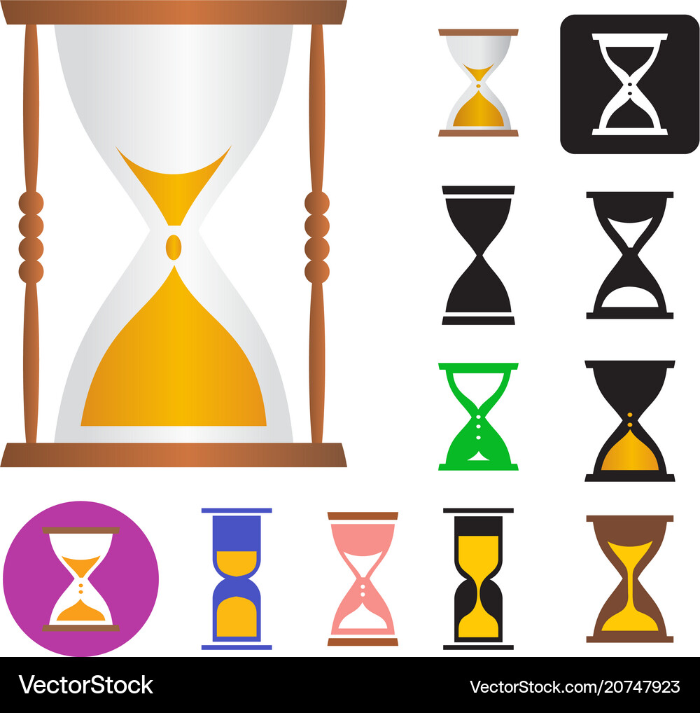 Set of an hourglass Royalty Free Vector Image - VectorStock
