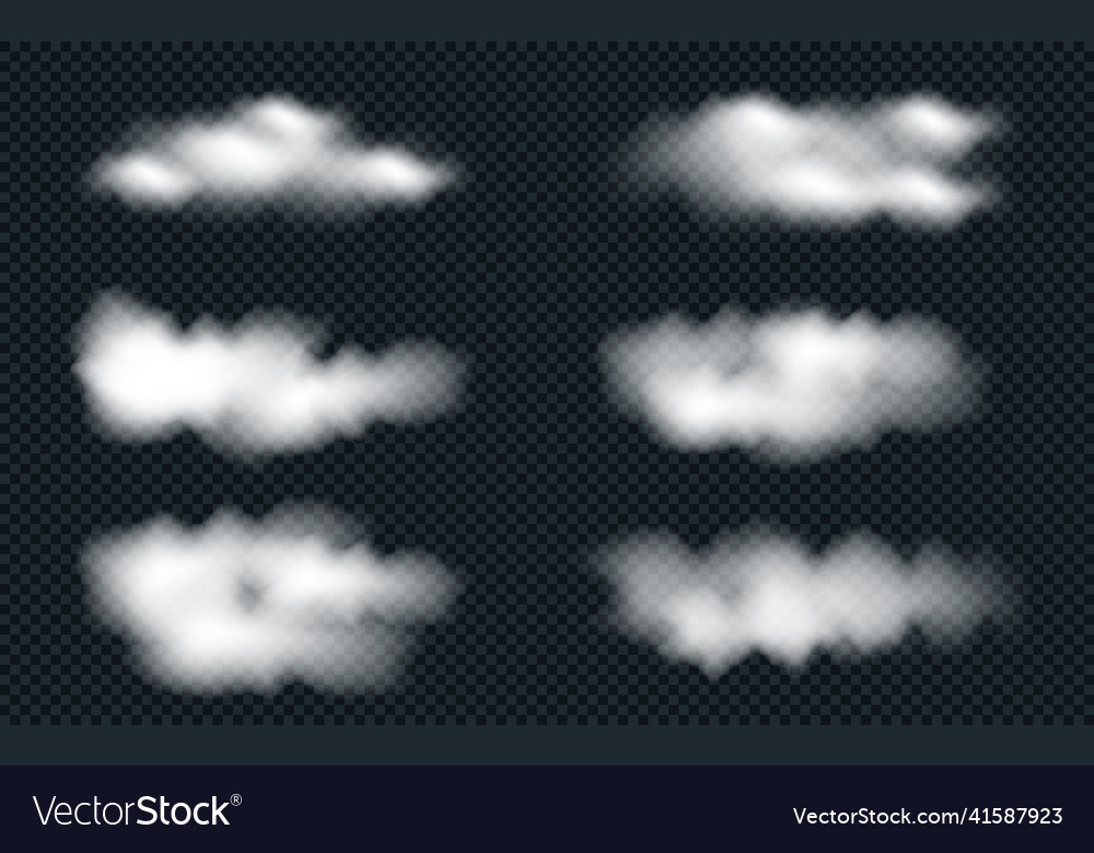 Set of realistic isolated cloud Royalty Free Vector Image