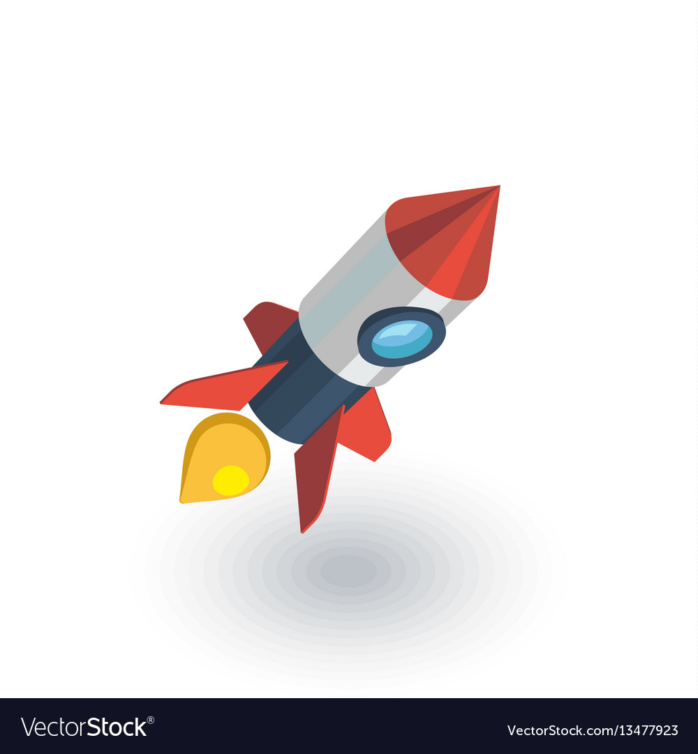 Startup rocket launch isometric flat icon 3d Vector Image Startup rocket launch isometric flat icon 3d Vector Image