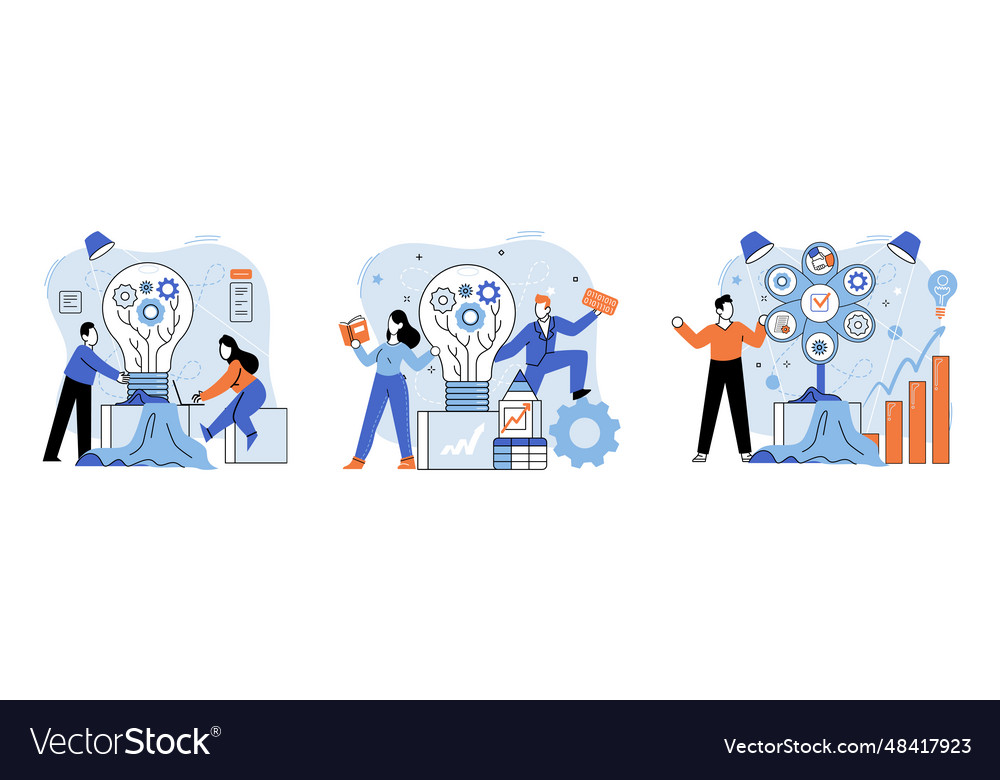 Team solving complex problems teamwork Royalty Free Vector Team solving complex problems teamwork Royalty Free Vector