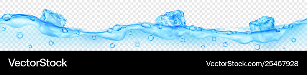 Banner with ice cubes floating in water Royalty Free Vector