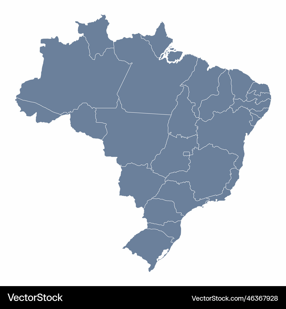 Brazil Administrative Map Royalty Free Vector Image