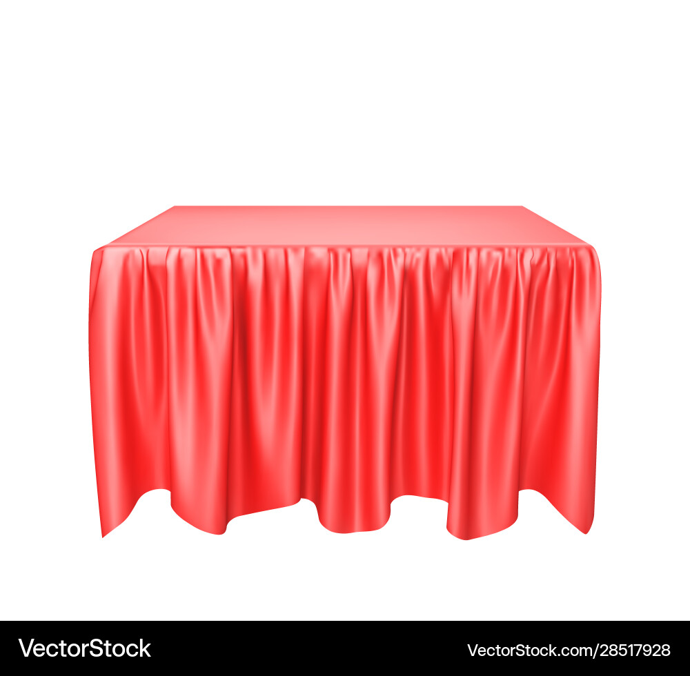 Cloth on a square pedestal isolated on white Vector Image