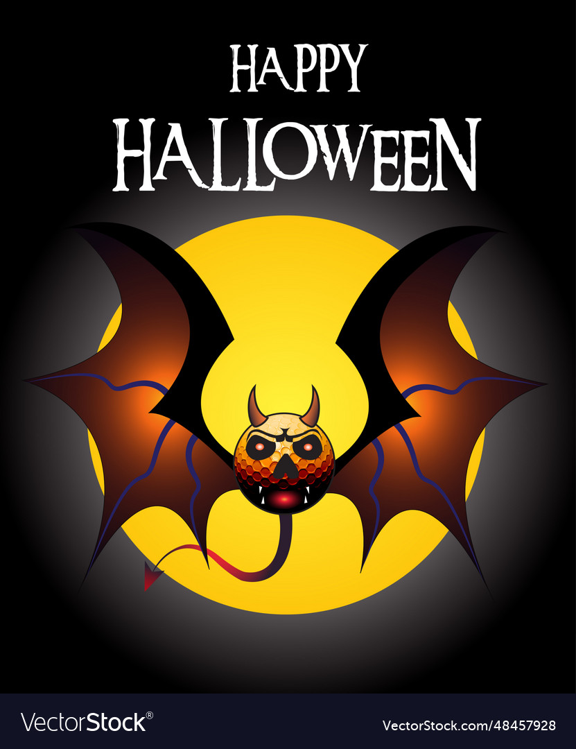 Devil golf ball Royalty Free Vector Image - VectorStock