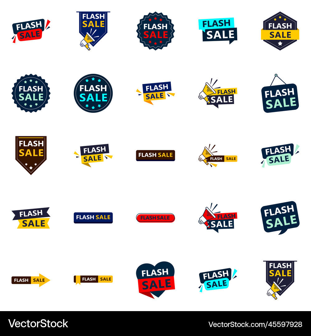 Flash sale pack 25 impactful designs for graphic Vector Image