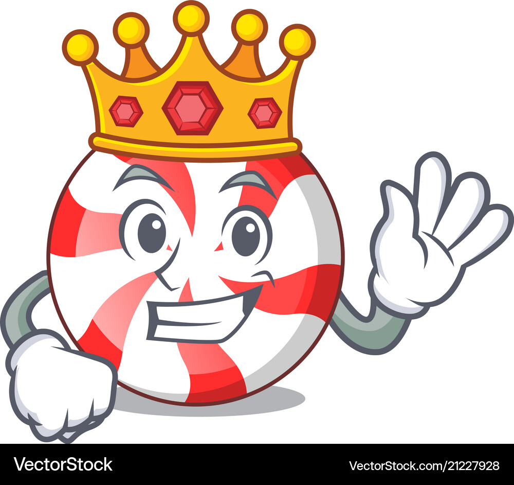 King peppermint candy mascot cartoon Royalty Free Vector