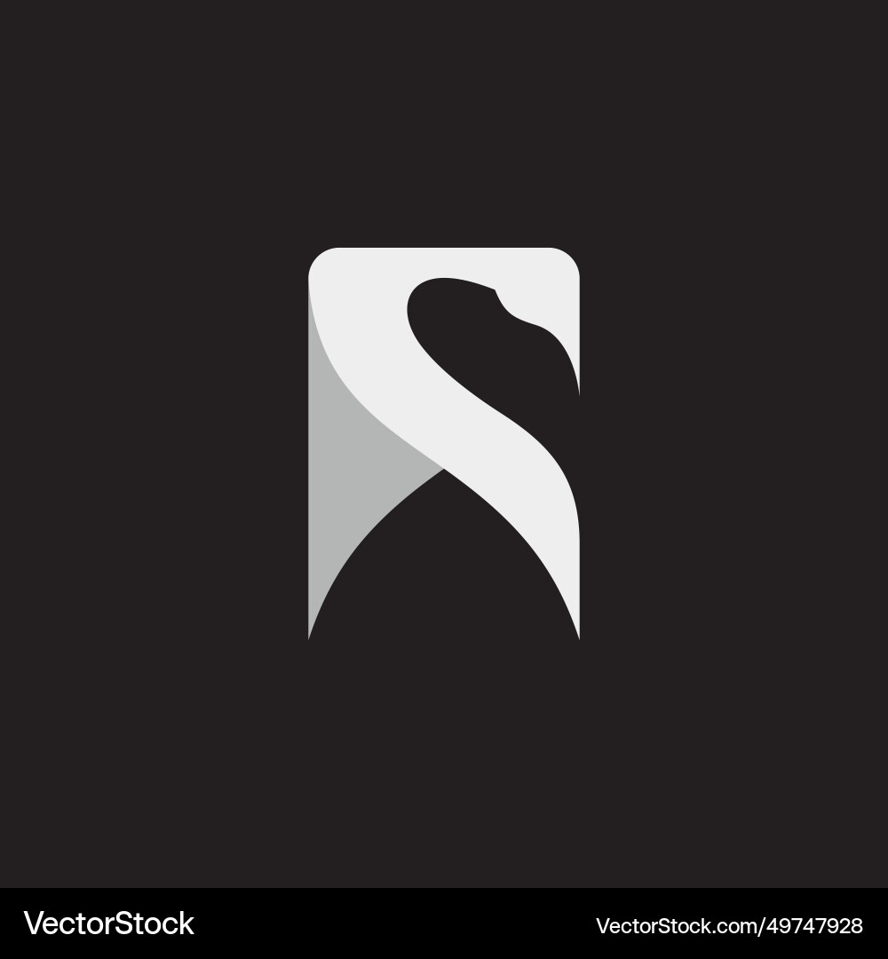 Letter s white swan simple abstract logo Vector Image